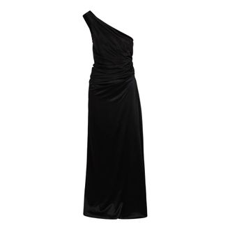 Nina Ricci Femme, Robes, Noir, Taille: 38 FR Long Asymmetric Satin Dress