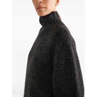 Christophe Lemaire Ribbed Knit High Neck Sweater - Gray