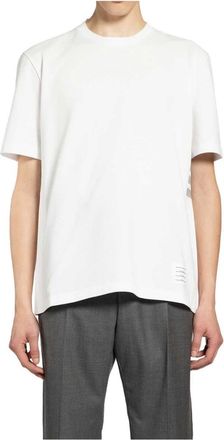 Thom Browne Homme, Tops, Blanc, Taille: XL Classic Piqu&eacute; 4-Bar Tee