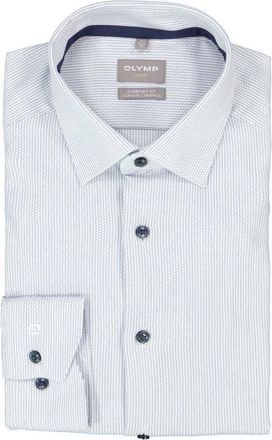 Olymp Herren Hemd blau gemustert Comfort Fit