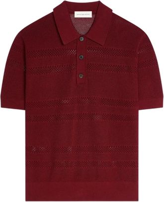 Dries Van Noten Homme, Tops, Rouge, Taille: M Polo en maille