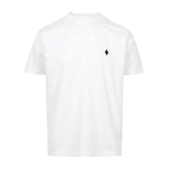 Marcelo Burlon Homme, Tops, Blanc, Taille: L T-shirt à Manches Courtes