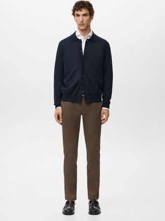 Mango Cardigan aus 100 % Merinowolle marineblau - Herren - XXL - MANGO MAN