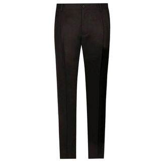 Dolce & Gabbana Fein Geschnittene Flanellhose - - Trousers - Herren - Schwarzk - 2XL