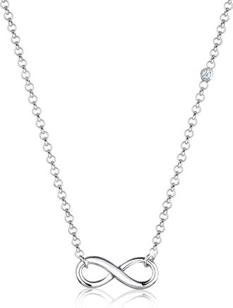 Elli DIAMONDS Halskette Damen Infinity Anhänger Unendlichkeit Symbol Trend mit Diamant (0.015 ct.) in 925 Sterling Silber