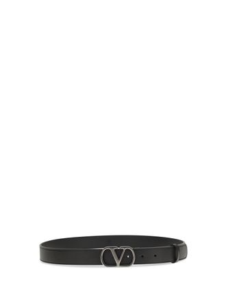 Valentino Garavani Mens Vlogo Signature Leather Belt Nero Calf Bos Taurus E Braces