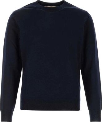 Valentino Garavani Homme, Pulls, Bleu, Taille: L Wool Jumper with VLogo Embroidery