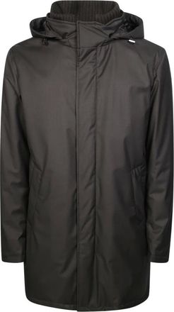 Herno Giaccone Collo in Maglia Lana Tecnica - Homme - Manteaux - Brun - Taille: M