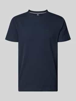 Lerros T-Shirt mit Strukturmuster und Logo-Stitching