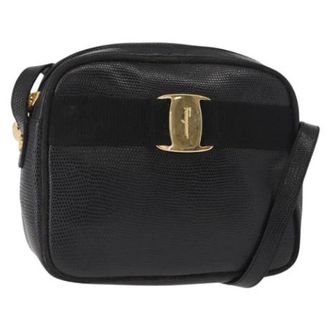 Ferragamo Pre-owned Leder-Schultertasche - - Pre-owned - Damen - Schwarzk - ONE SIZE