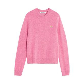 Maison Kitsun&eacute; Femme, Pulls, Rose, Taille: 38 FR Baby Fox Laine Regular Pull