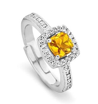 Orphelia Femme Argent 925/1000 Argent| Silver Carré Marron Zirkonia