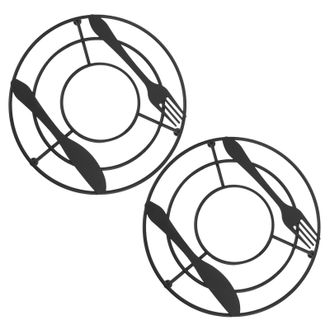 BESPORTBLE ANDRESLAD 2 St&uuml;ck Kreative Runde Tischsets aus Eisen Hitzebest&auml;ndig und Dekorativ f&uuml;r K&uuml;che und Esszimmer Vielseitige Platzsets f&uuml;r Zuhause und Festta