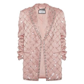 Philipp Plein Blazer Boyfriend Fit Plein Paillettes - - Jackets - Damen - Rosa - M