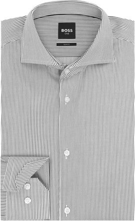 HUGO BOSS Baumwollhemd mit feinem Streifen, Slim Fit in