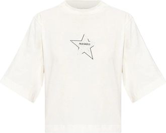 Palm Angels T-shirt Icon Palm Box - Femme - Tops - Blanc - Taille: 36 FR