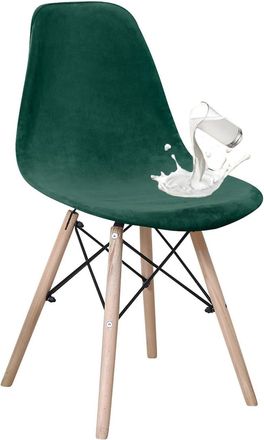 Generic Stretch-Stuhlbezüge Aus Velours Dehnbar, Waschbar & Universell Für Esszimmer, Küche, Hotel Und Feste(Dark Green,6 PCS)