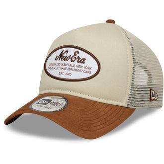 New Era A-Frame Trucker Cap - Retro Brand Patch beige braun