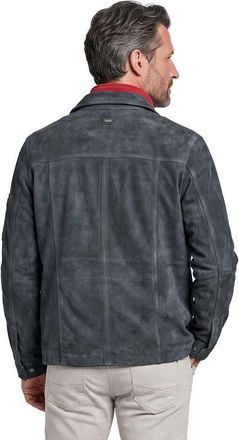 Engbers Lederjacke Herren Lammlederjacke mit verdeckter Knopfleiste, Marineblau