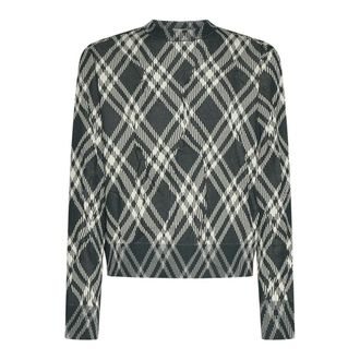 Burberry Homme, Pulls, Multicolore, Taille: L Pull Tricot &agrave; Carreaux Vert