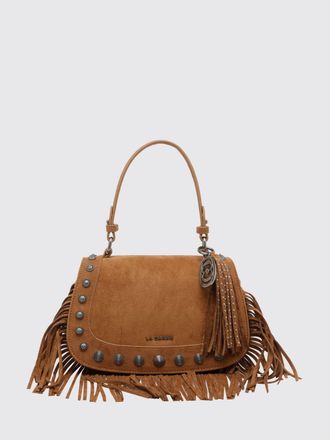 La Carrie Sac &agrave; bandouli&egrave;re Aztec en daim avec clous et franges