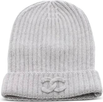 Chanel bonnet Coco Mark en cachemire - Gris