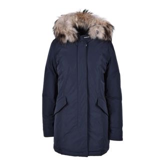 Woolrich Femme, Vestes, Bleu, Taille: 40 FR Parka de Luxe en Raton Laveur Arctique