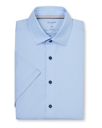 Olymp Luxor, Modern Fit, unifarbenes Dynamic Flex Jersey-Kurzarmhemd in