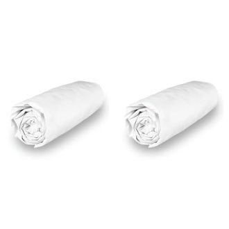 Soleil d'Ocre Soleil dOcre Vermerkt Spannbettlaken, Baumwolle, Wei&szlig;, 140 x 190 cm (Packung mit 2)