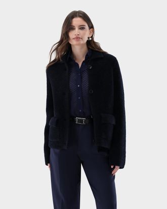 van Laack Strick-Blazer mit aufgesetzte Taschen
