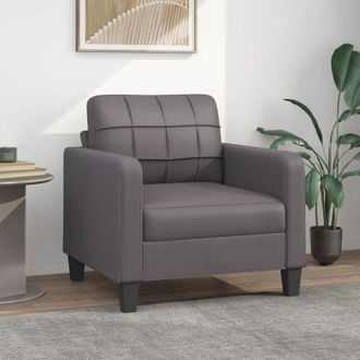 vidaXL Fauteuil Gris 60 cm Similicuir Vidaxl
