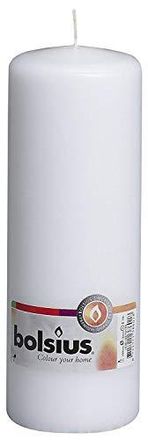 Bolsius Stumpenkerzen - Weiß - 20 cm - Brenndauer 75 Stunden, 8 Stück