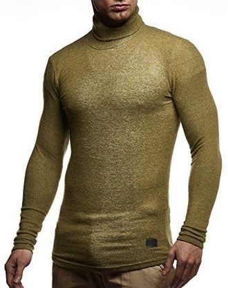 LEIF NELSON pour des Hommes Pullover Pull à Capuche Hoodie Col roulé Longsleeve Col roulé Acke Manche Longue Shirt Sweat LN8118; Taille XL