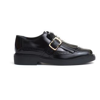 Tod's Schwarze Schnalle Fransen Loafers - - Shoes - Damen - Schwarzk - 36 EU