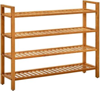 vidaXL Schuhregal Eiche - Schuhregal mit 4 Etagen 100x27x80 cm Massivholz Eiche