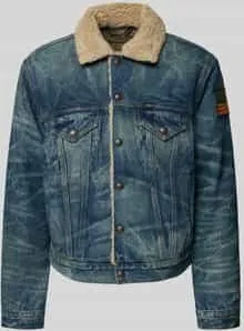 Polo Ralph Lauren Jeansjacke mit Teddyfell und Brusttaschen