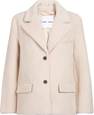 Sams&oslash;e & Sams&oslash;e Manteau col tailleur en laine m&eacute;lang&eacute;e