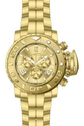 Invicta Jason Taylor 51317 Herrenuhr - Quarzwerk - Edelstahl mit goldenem Zifferblatt - 58 mm