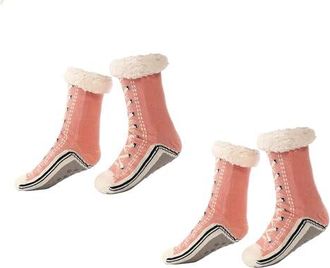 Generic Chaussons dint&eacute;rieur en cachemire ultra &eacute;pais pour femme, chaussettes dhiver chaudes antid&eacute;rapantes et douillettes, doublure polaire chaude et confort