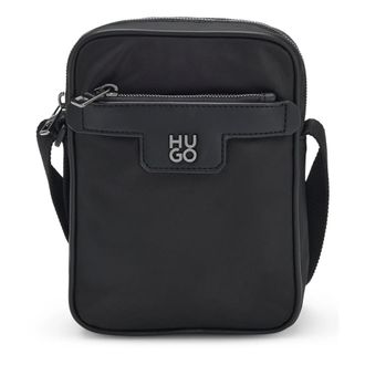 HUGO BOSS Strukturierte Reporter-Tasche mit Gunmetal-Hardware - - Bags - Herren - Schwarzk - ONE SIZE