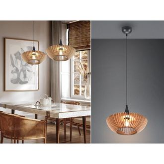 Trio Leuchten Pendelleuchte colino mit Holz Lamellen aus Naturholz 1-flammig, ø 40cm