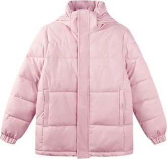 Generic Veste matelassée dhiver pour femme, veste matelassée épaisse à capuche confortable et isolée de transition, vêtements dextérieur coupe-vent pour rando