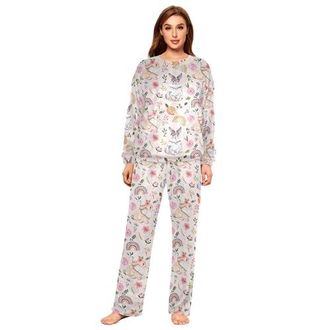 Alaza Ensemble de pyjama en polaire pour femme, motif koala mignon pour femmes, vêtements de détente deux pièces, vêtements de nuit, pyjama thermique, super