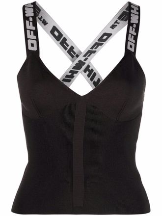 Off-white haut &agrave; bande logo - Noir