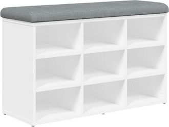 vidaXL Banc à chaussures Blanc 82x32x50 cm Bois dingénierie vidaXL