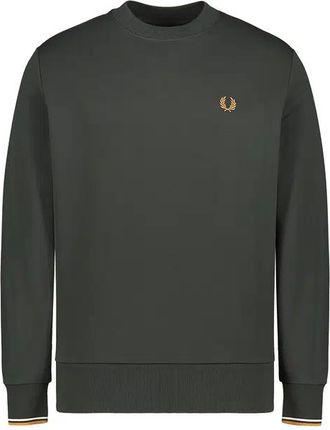 Fred Perry Herren Sweatshirt gr&uuml;n Baumwolle unifarben