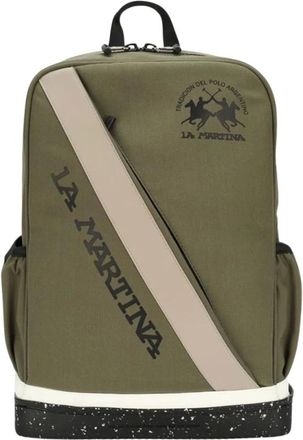 La Martina Homme, Sacs, Vert, Taille: ONE Size Sac &agrave; Dos en Toile avec Multiples Compartiments