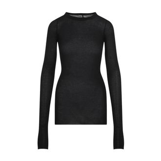 Rick Owens Femme, Tops, Noir, Taille: 36 FR Haut &agrave; Manches Longues C&ocirc;tel&eacute; Noir Aw25