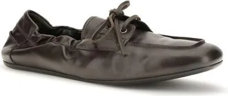 Prada Mens Brown Calf Leather Bos Taurus Slip-On Loafers