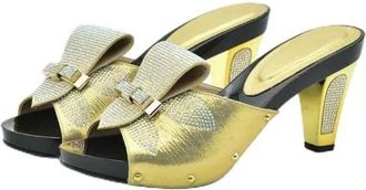 Generic ZBDZSW Chaussures de mariage pour femmes de couleur caf&eacute; d&eacute;cor&eacute;es avec strass chaussures de f&ecirc;te pour femmes chaussures pour femmes, dor&eacute;, 8.5 UK